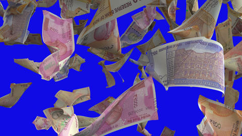Falling Indian Coins Old Indian Rupee Coins Falling On Pile Close Up,