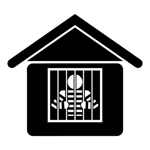 Prisoner in prison building icon black color ve 向量素材 25777137 ...
