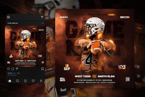 NFL Football Flyer Photoshop Template Graphic template 27586407 ...