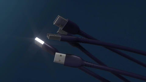 Closeup Blue Usb Plug 60 Colourful Usb Universal Serial Bus Cables