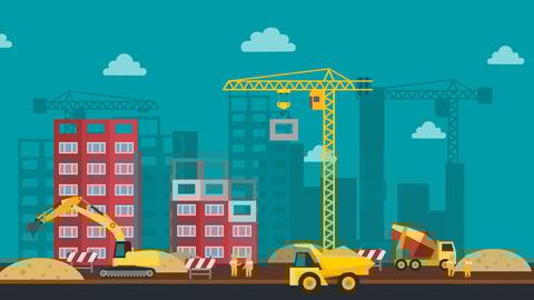 Construction Site Cartoon 620 Construction Machinery Cartoon Stock