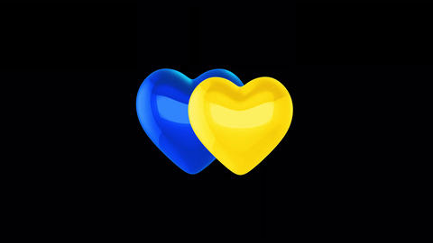 Blue And Yellow Heart Logo Premium Vector | Ukraine Flag Icon In The