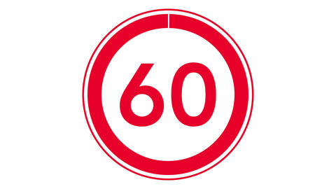60 seconds simple red countdown timer, white ba Animated GIF 30107798 ...
