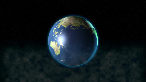 Zoom Globe Animation Night Flight From New York To Orbit The Earth.