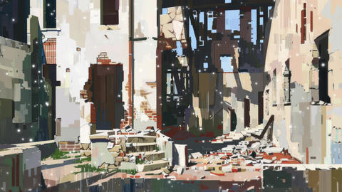 Buildings Anime Abandoned ArtStation Hallway Abandoned School