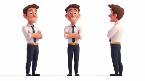Vector Offices Man Standing Businessman Cartoon